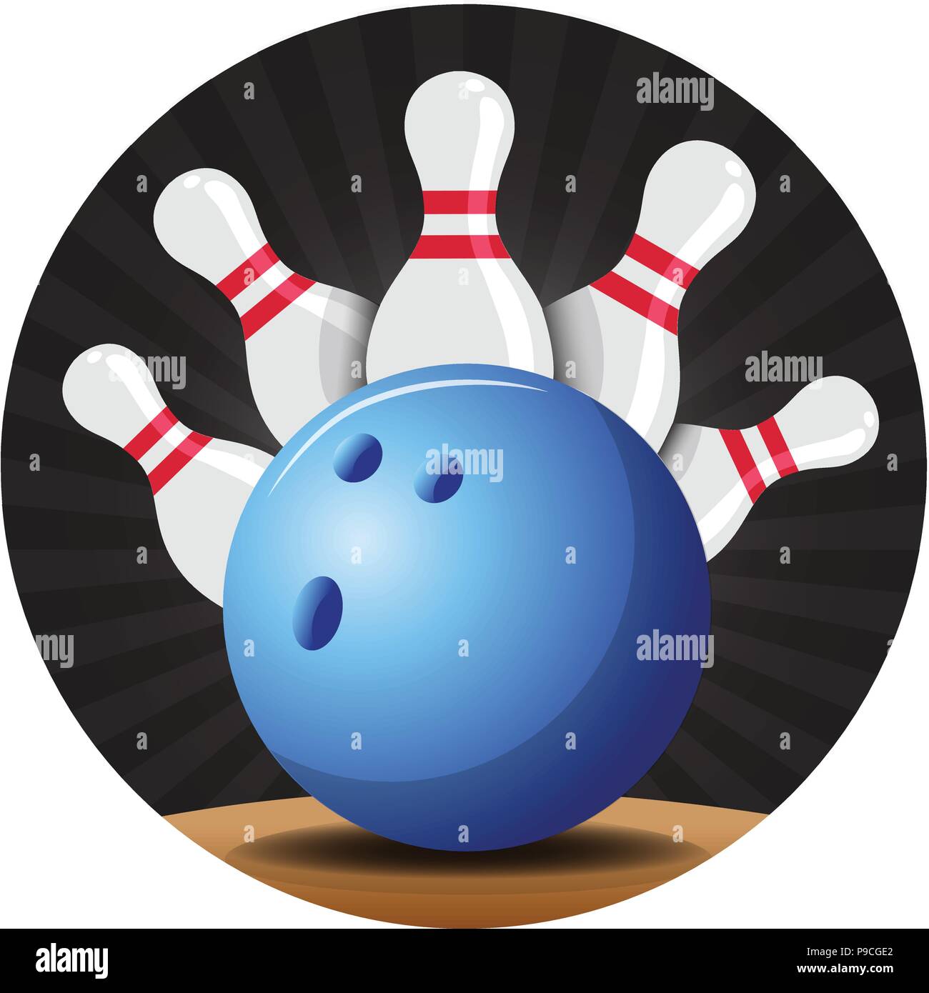 vector illustration of bowling badge Stock Vector Image & Art - Alamy