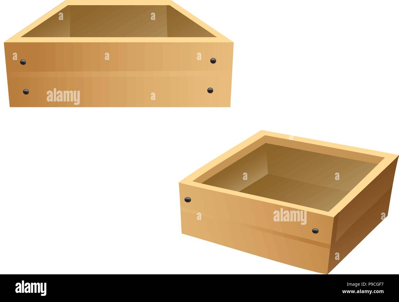 cartoon vector illustration of wooden boxes Stock Vector Image & Art ...