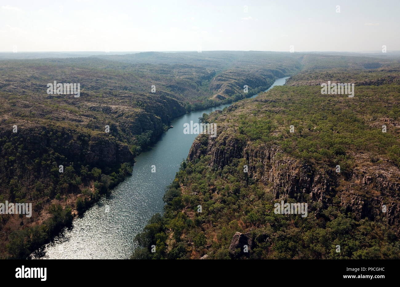 Panoramic view over Katherine river and Katherine Gorge in Nitmiluk ...