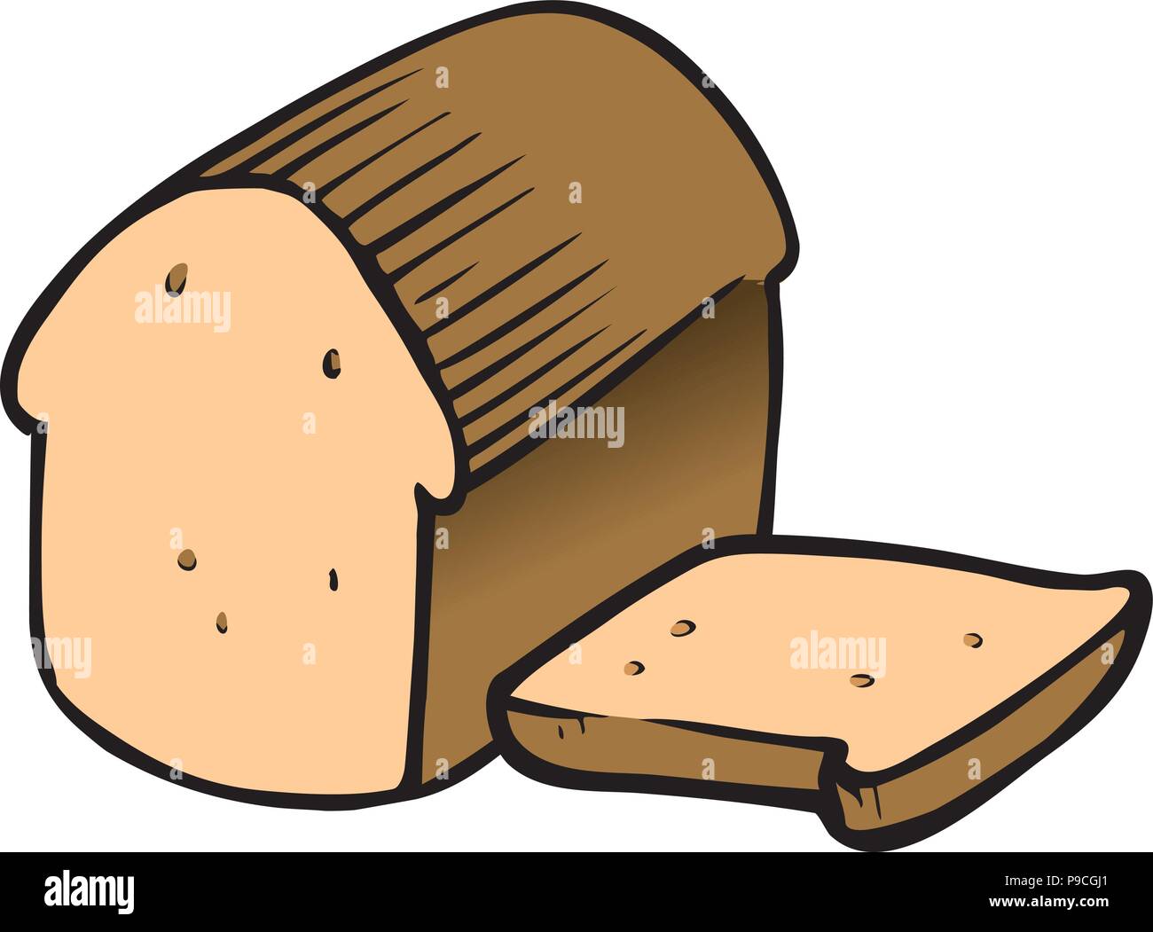 cartoon vector illustration of a sliced bread Stock Vector Image & Art ...
