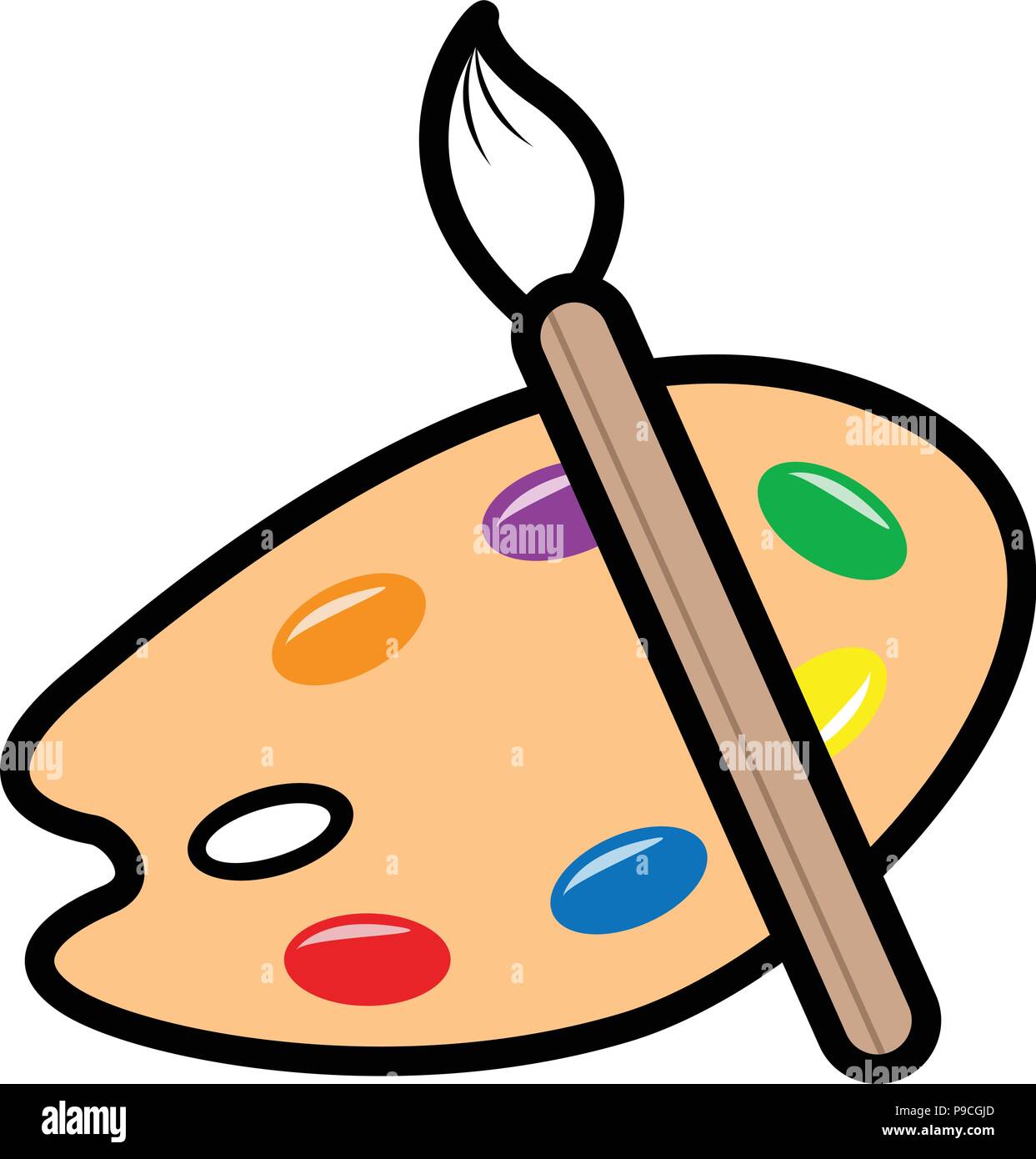 Cartoon paint brush hi-res stock photography and images - Alamy