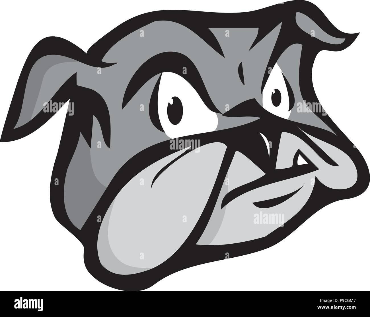 cartoon vector illustration of a bulldog face Stock Vector Image & Art ...
