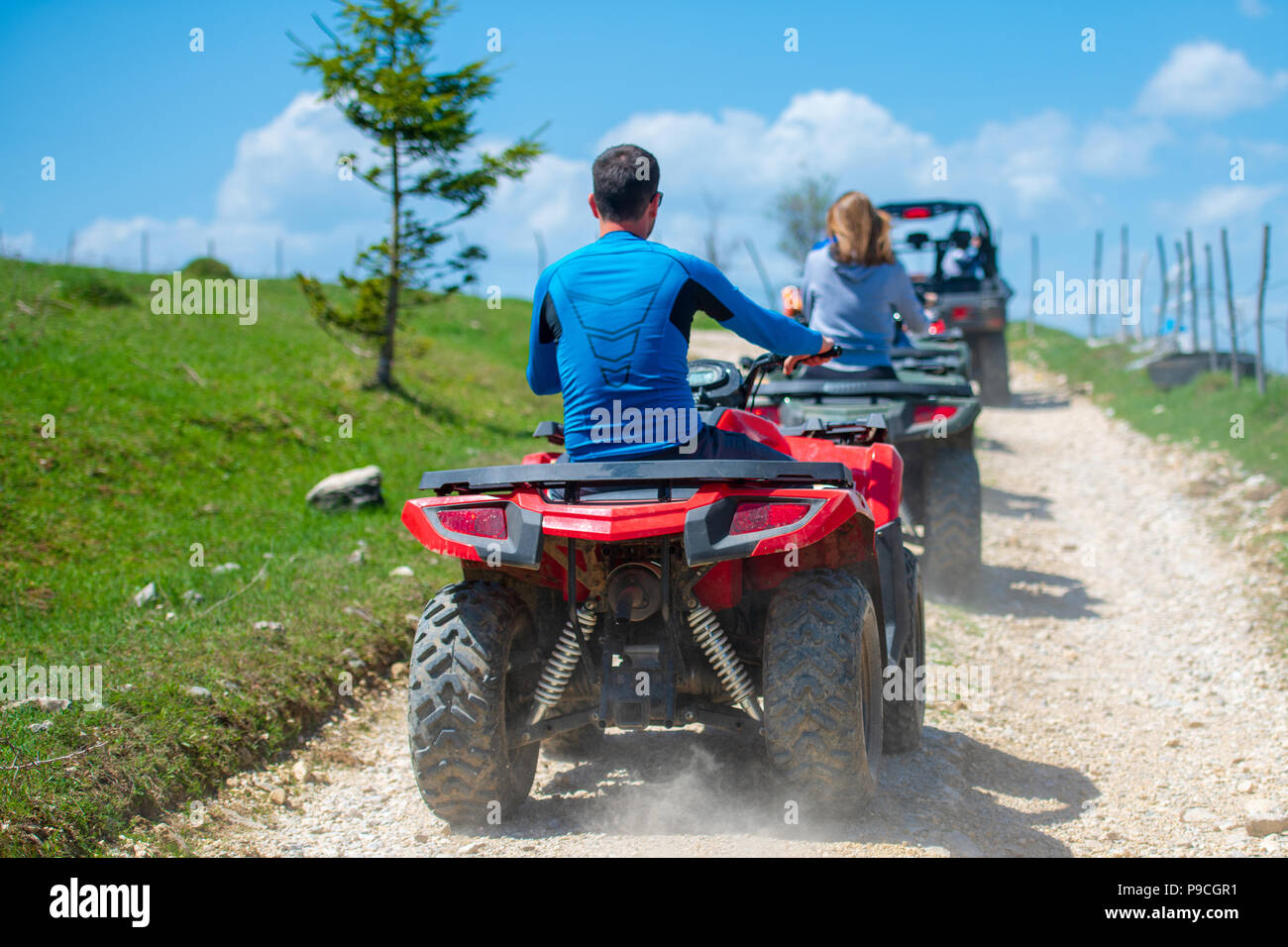 man riding atv vehicle on off road track ,people outdoor sport ...