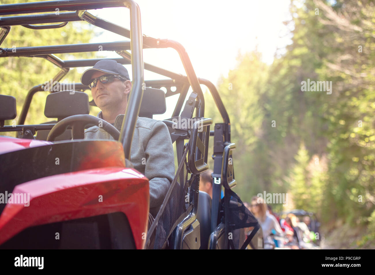 man riding atv vehicle on off road track ,people outdoor sport ...