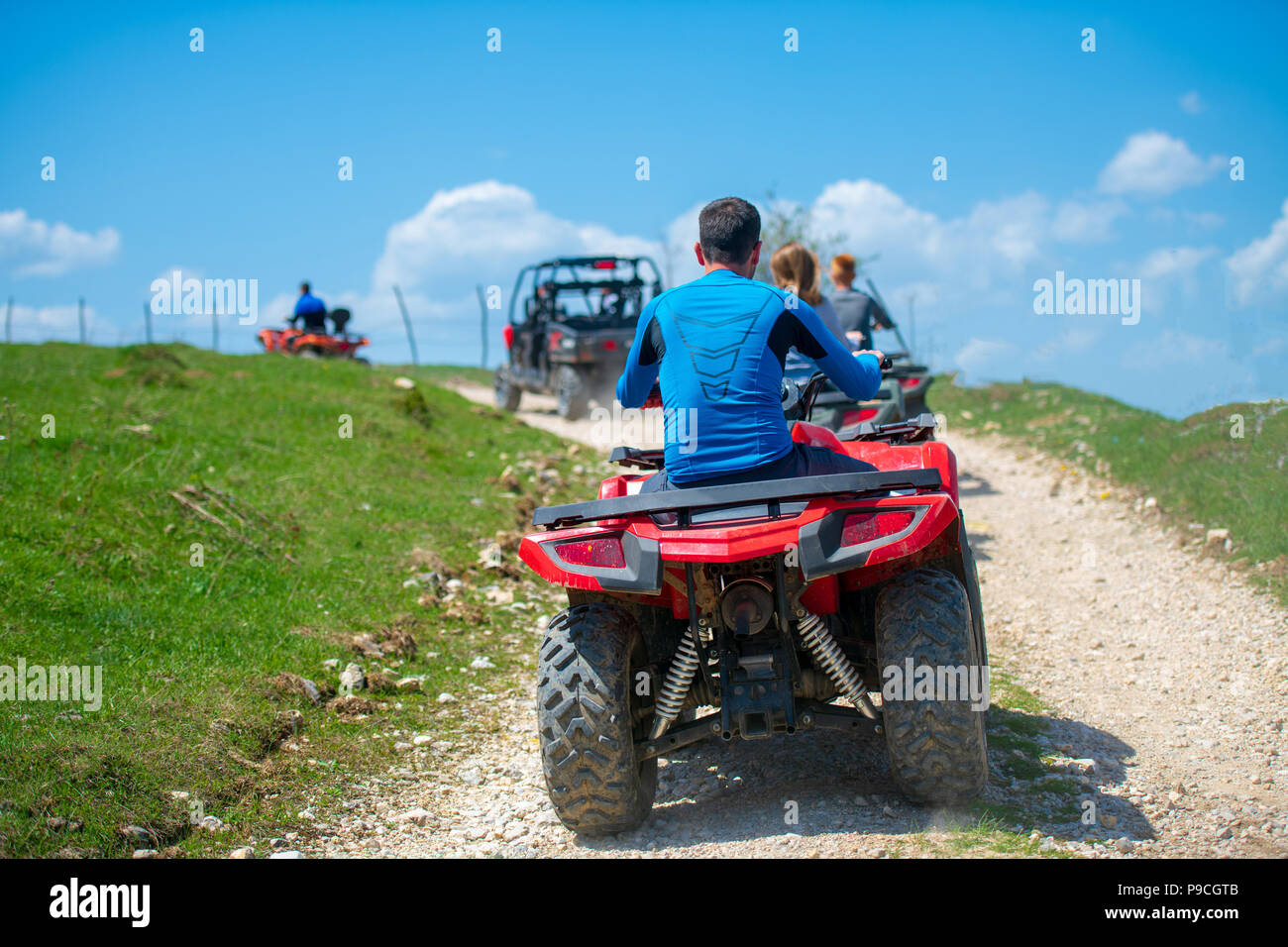 man riding atv vehicle on off road track ,people outdoor sport ...