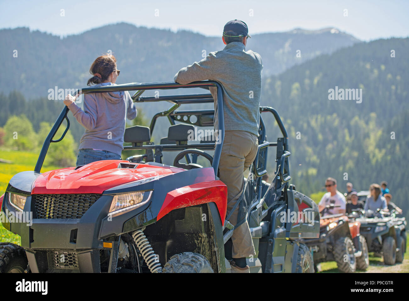 man riding atv vehicle on off road track ,people outdoor sport ...