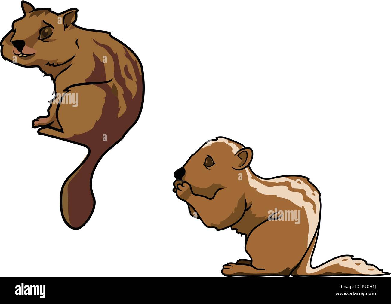 cartoon vector illustration of chipmunks Stock Vector Image & Art - Alamy