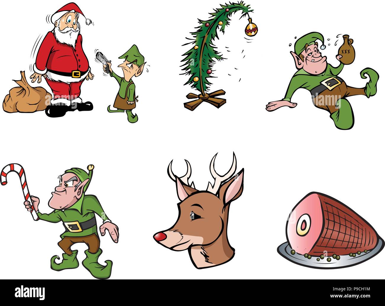 cartoon vector illustration of a Christmas collection Stock Vector ...