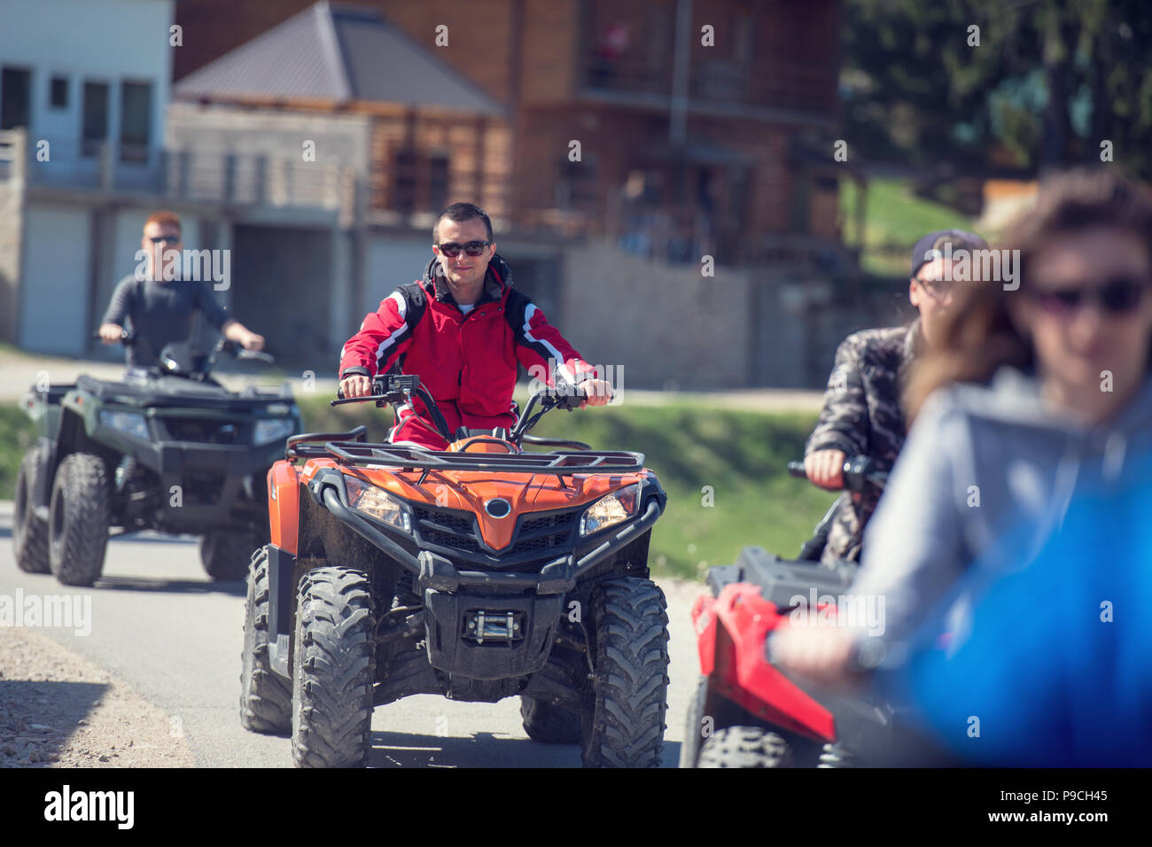 man riding atv vehicle on off road track ,people outdoor sport ...