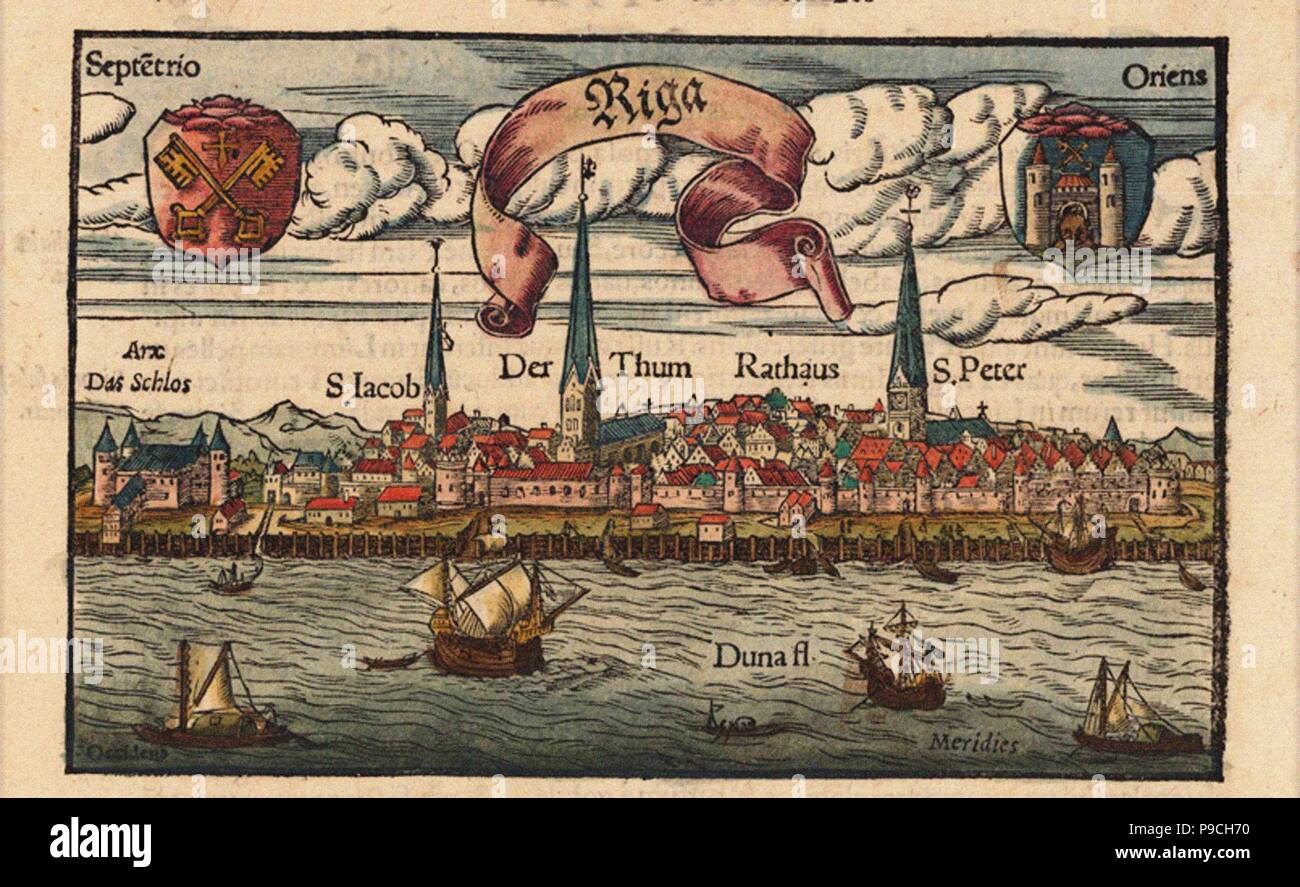 Riga (From the Cosmographia). Museum: PRIVATE COLLECTION Stock Photo ...