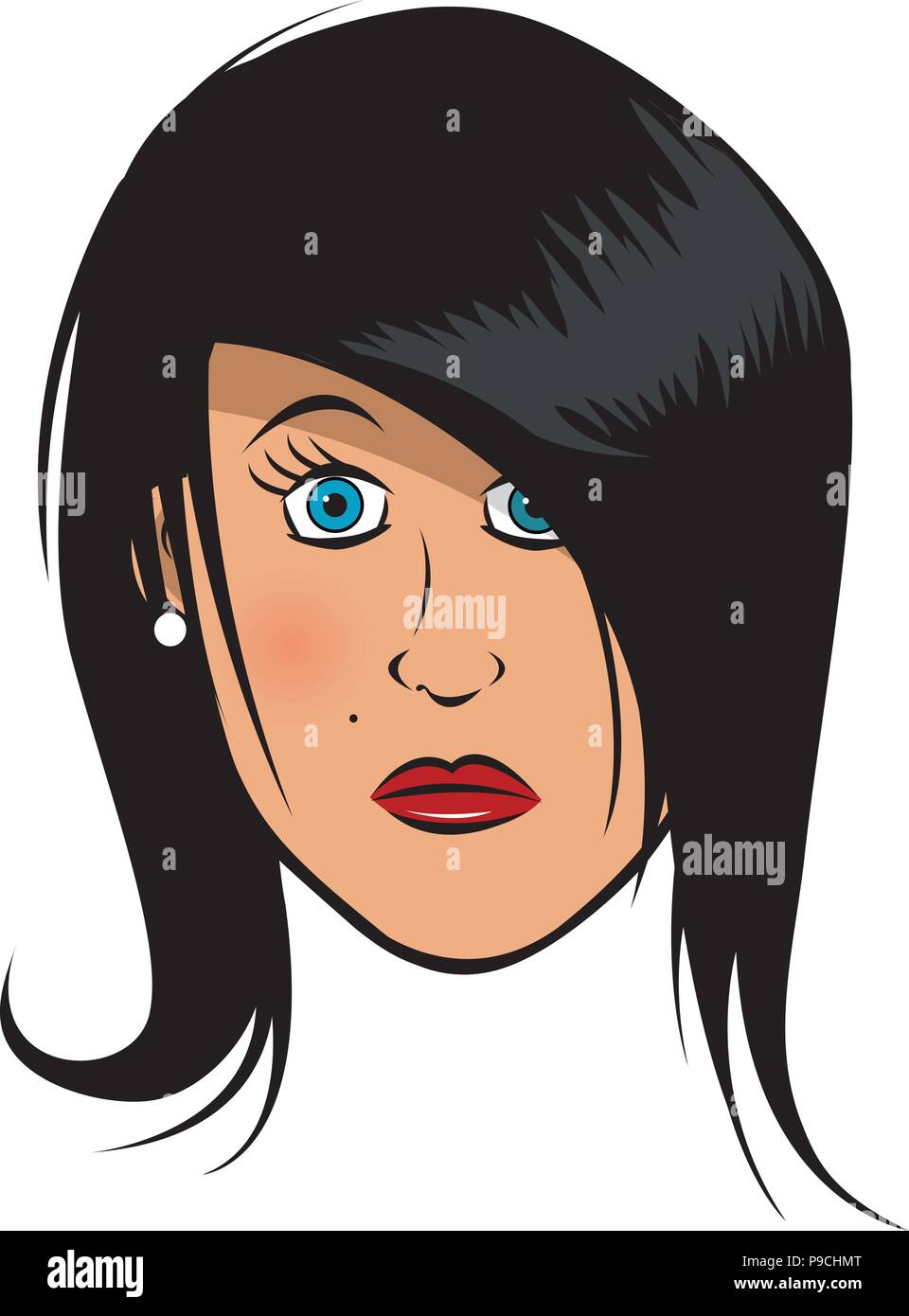 cartoon vector illustration of a female face Stock Vector Image & Art ...