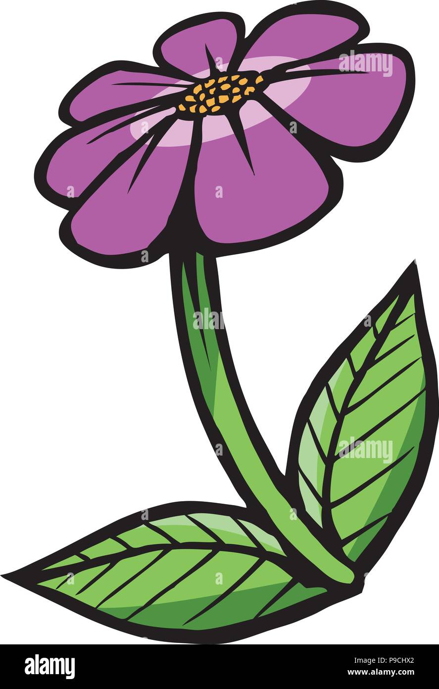 Purple Cartoon Flower