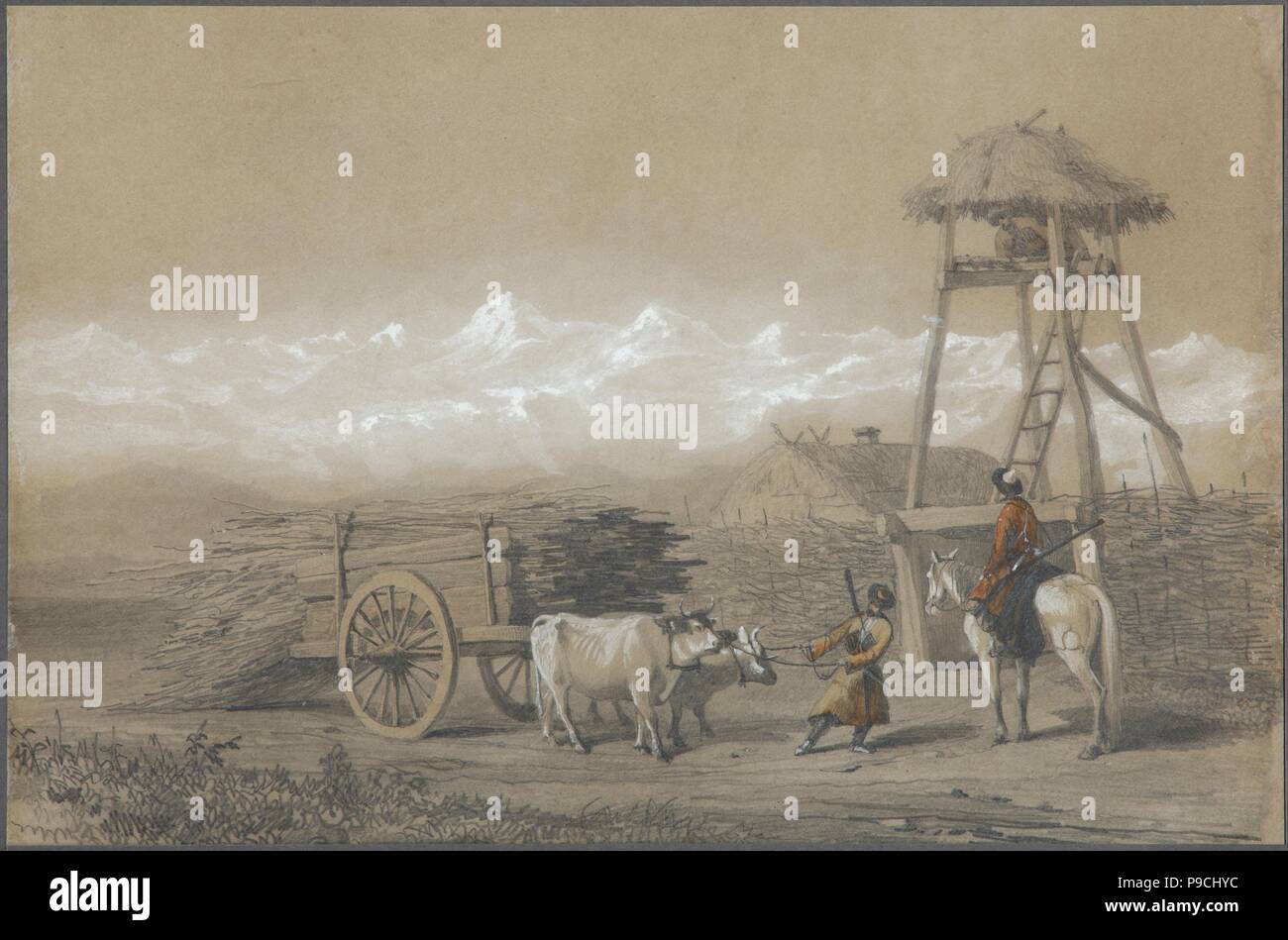 The Cossack's fort in the Caucasus. Museum: State Lermontov Museum ...