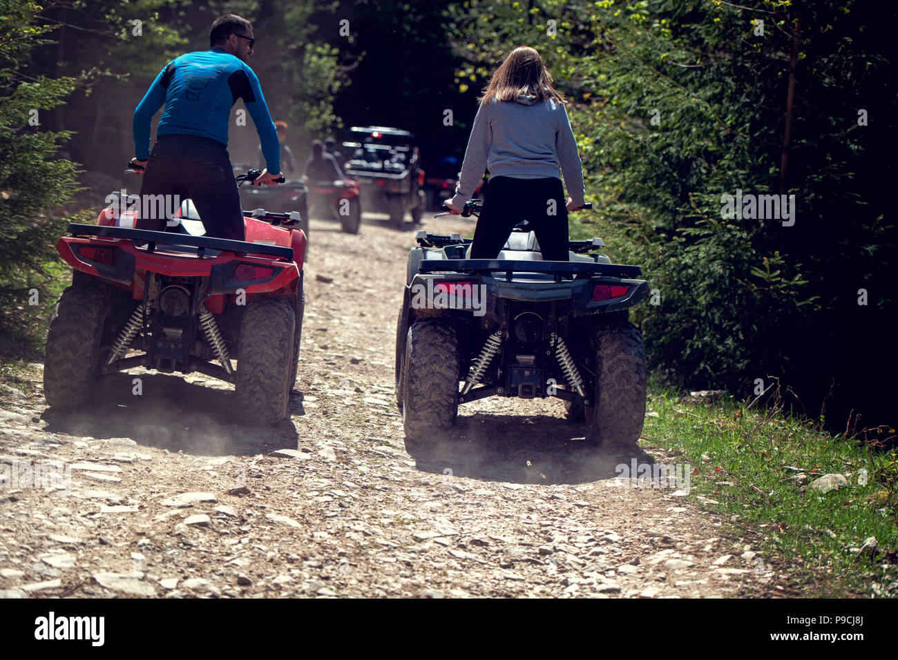 man riding atv vehicle on off road track ,people outdoor sport ...