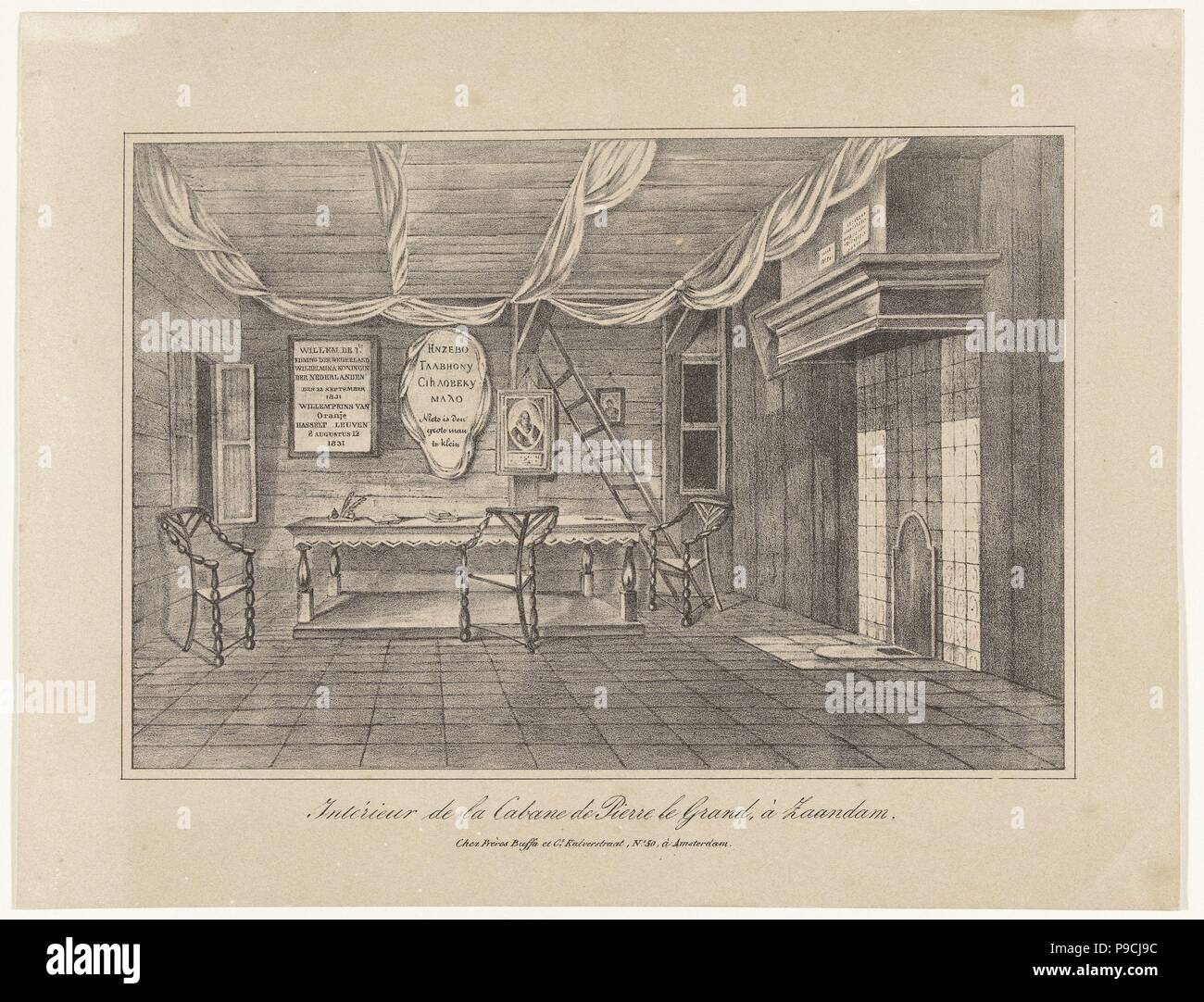 Interior of the Czar Peter House in Zaandam, 1697. Museum: Rijksmuseum ...