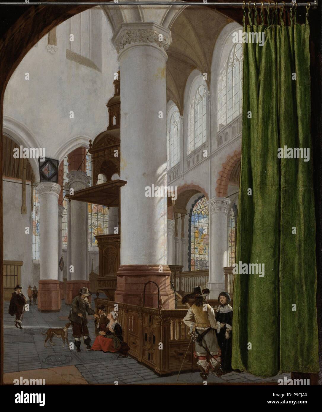 Interior of the Oude Kerk in Delft. Museum: Rijksmuseum, Amsterdam ...