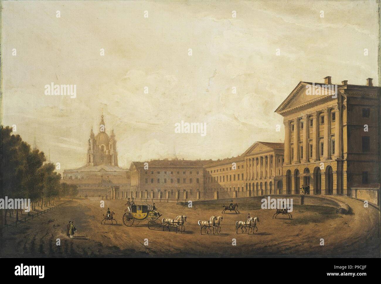 View of the Smolny Institute for Noble Maidens in Saint Petersburg ...