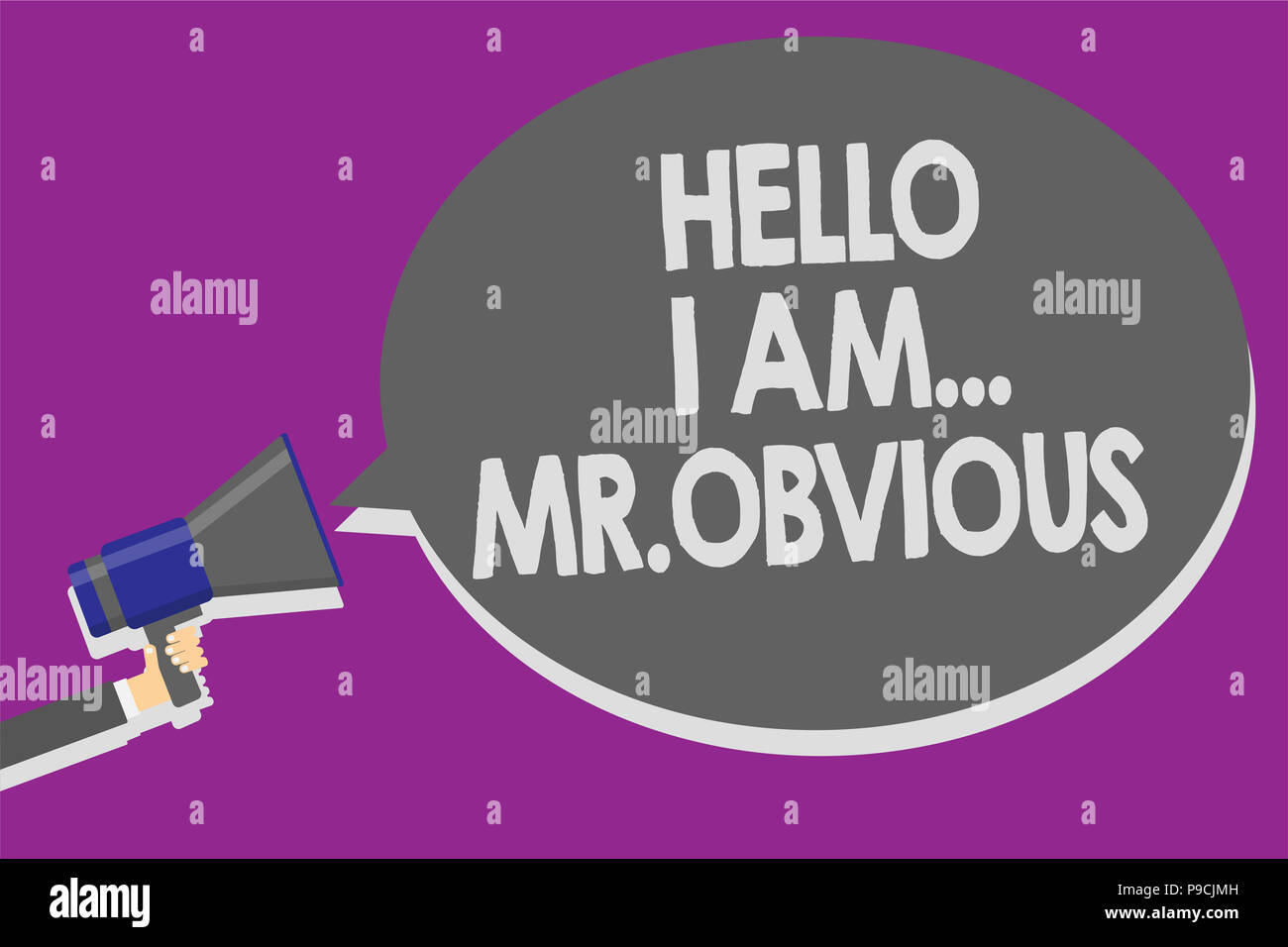 Handwriting text Hello I Am.. Mr.Obvious. Concept meaning introducing ...