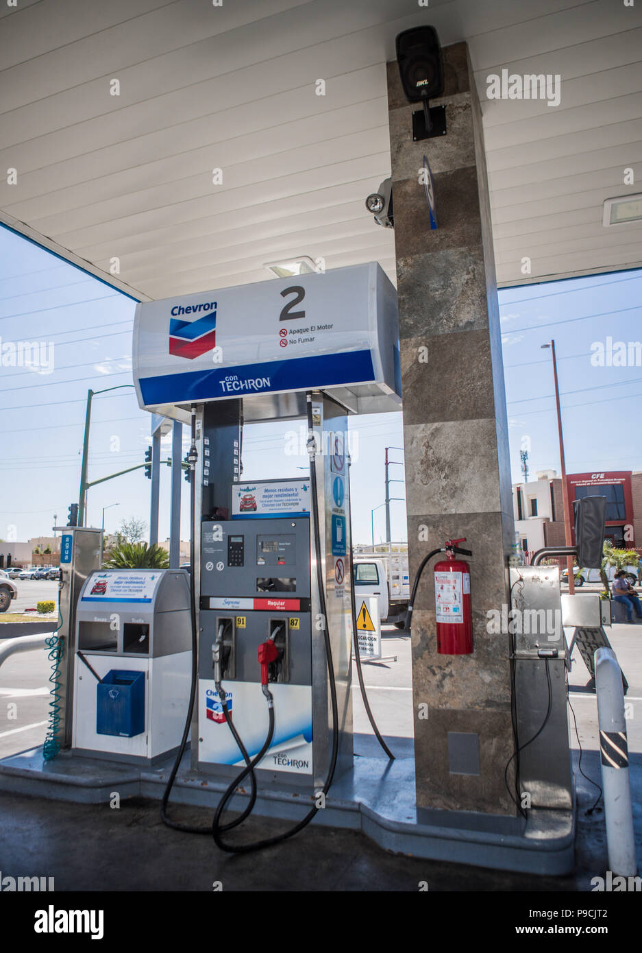 Chevron gas station in Mexico. Techron. Gas station. Gasoline service ...