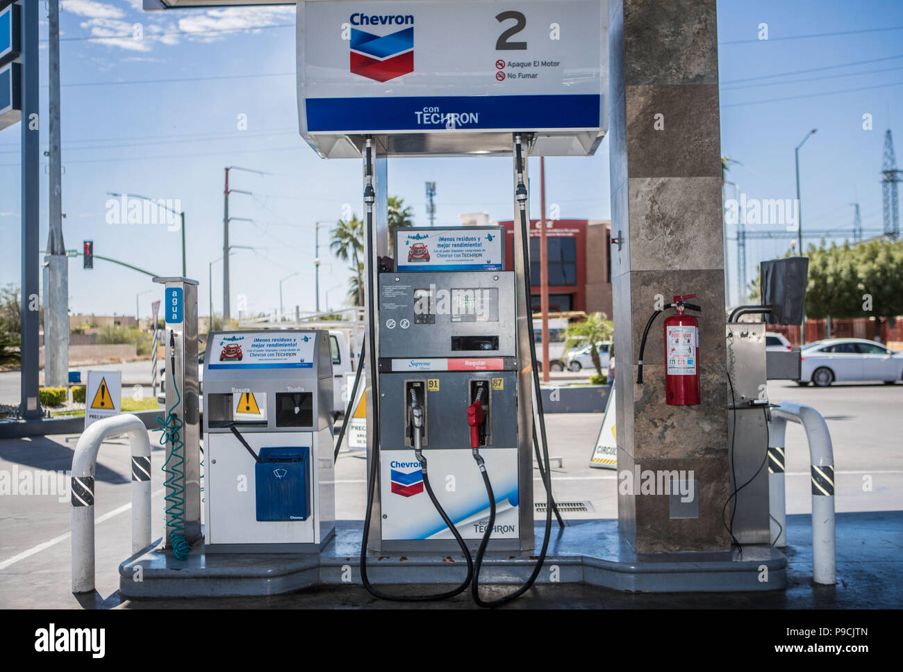 Chevron gas station in Mexico. Techron. Gas station. Gasoline service ...