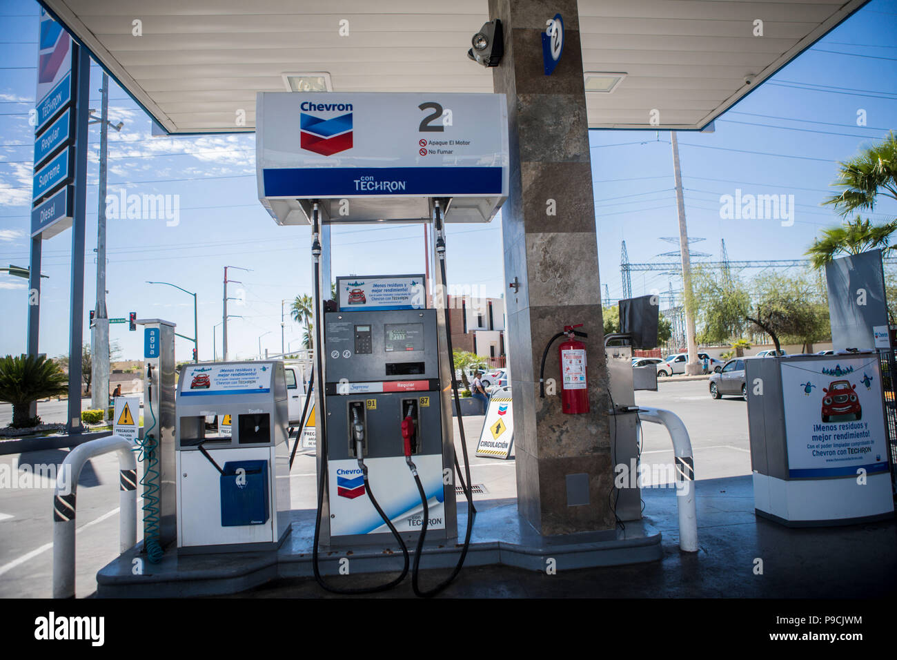 Chevron gas station in Mexico. Techron. Gas station. Gasoline service ...