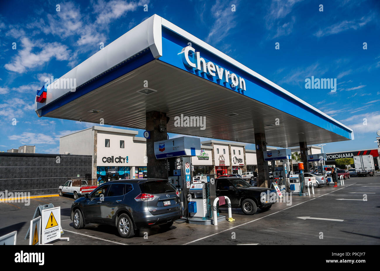 Chevron gas station in Mexico. Techron. Gas station. Gasoline service ...