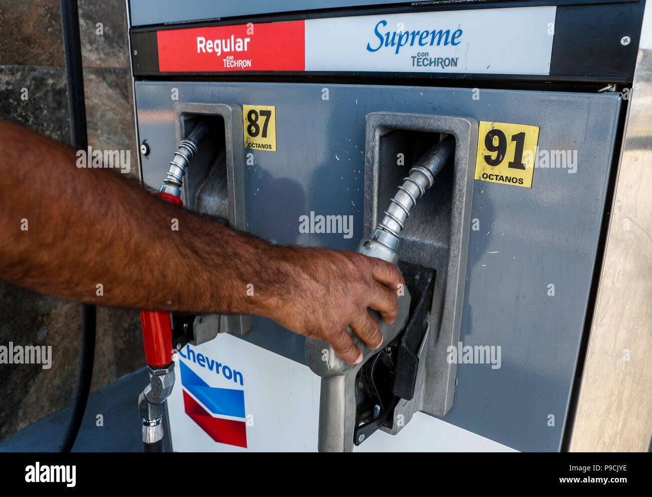 Chevron gas station in Mexico. Techron. Gas station. Gasoline service ...
