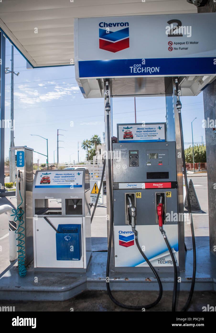 Chevron gas station in Mexico. Techron. Gas station. Gasoline service ...
