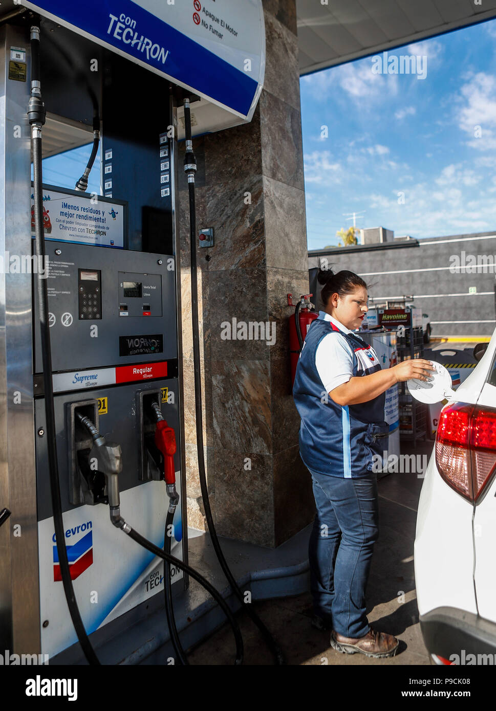 Chevron gas station in Mexico. Techron. Gas station. Gasoline service ...