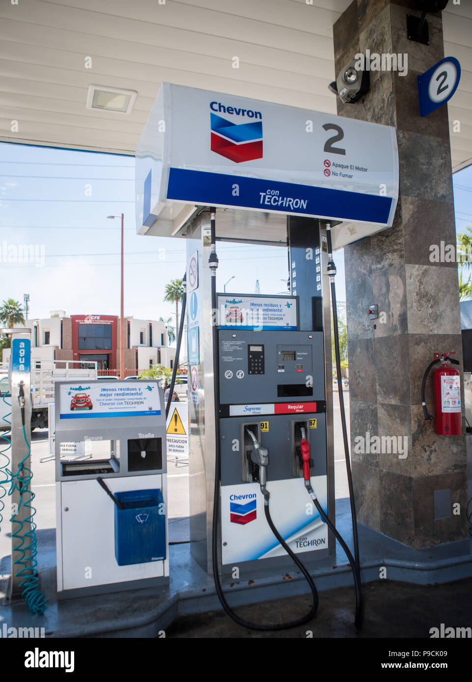 Chevron gas station in Mexico. Techron. Gas station. Gasoline service ...