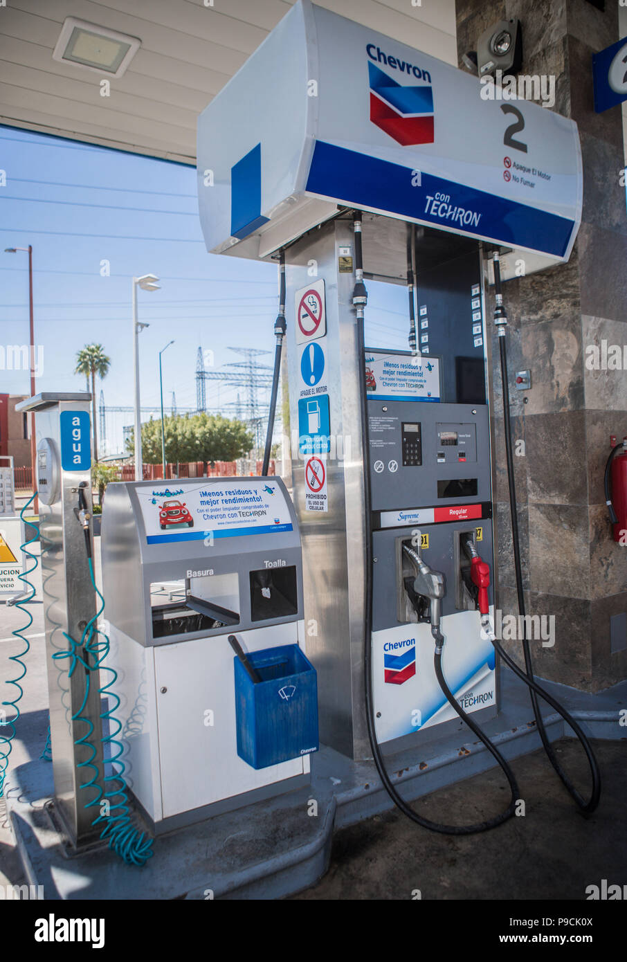 Chevron gas station in Mexico. Techron. Gas station. Gasoline service ...