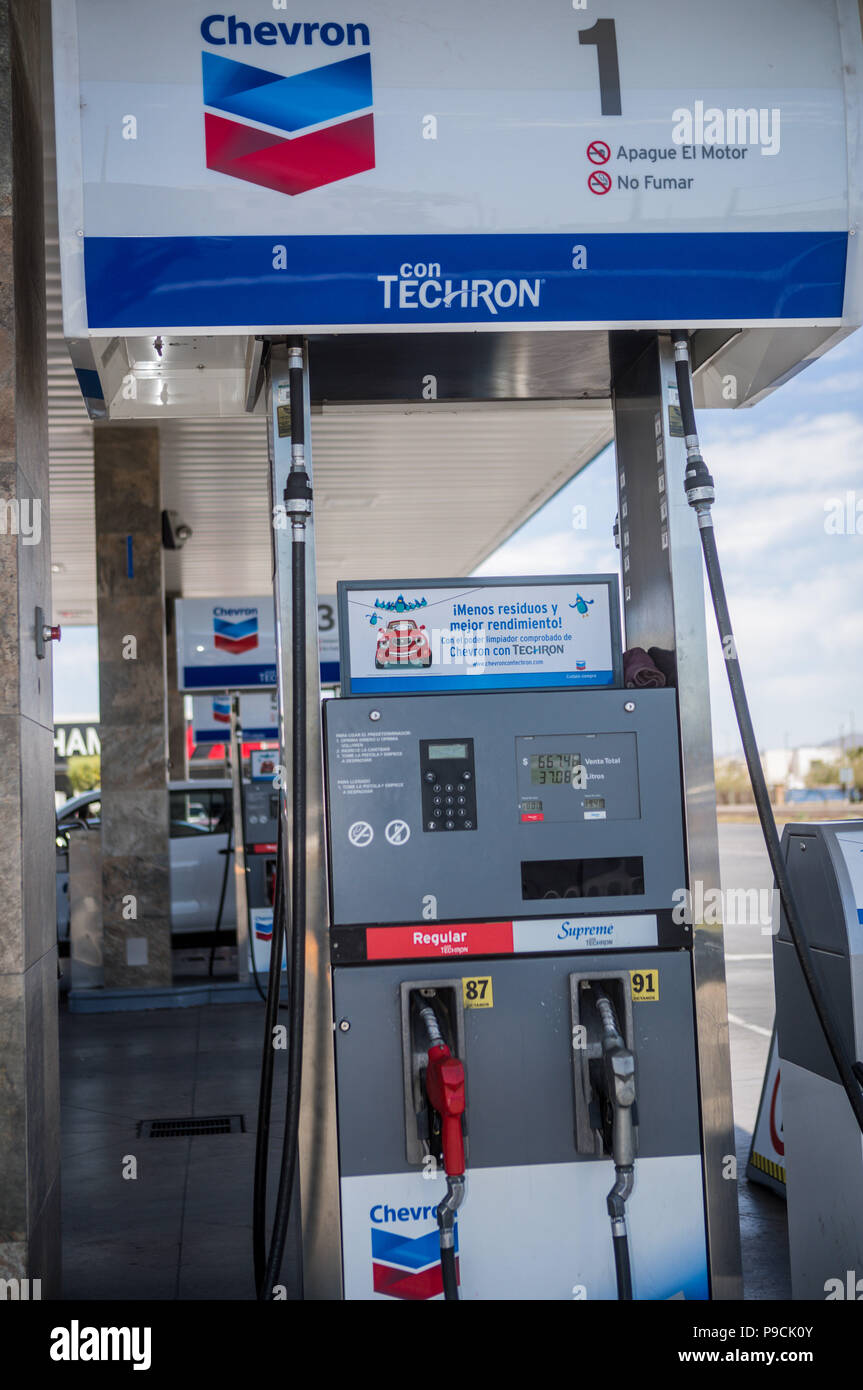 Chevron gas station in Mexico. Techron. Gas station. Gasoline service ...