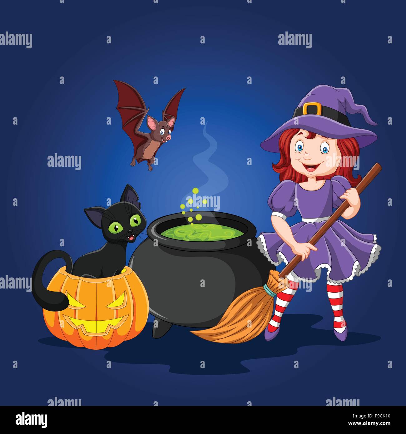 Cartoon witch hi-res stock photography and images - Alamy