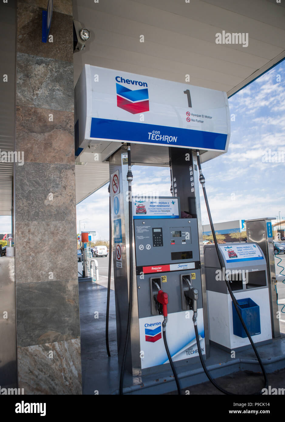 Chevron gas station in Mexico. Techron. Gas station. Gasoline service ...