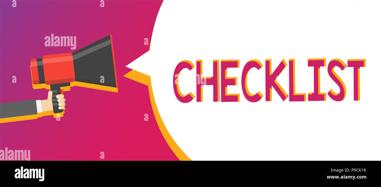 Writing note showing Checklist. Business photo showcasing List down of ...