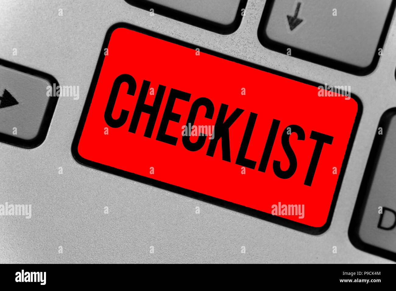 Text sign showing Checklist. Conceptual photo List down of the detailed ...