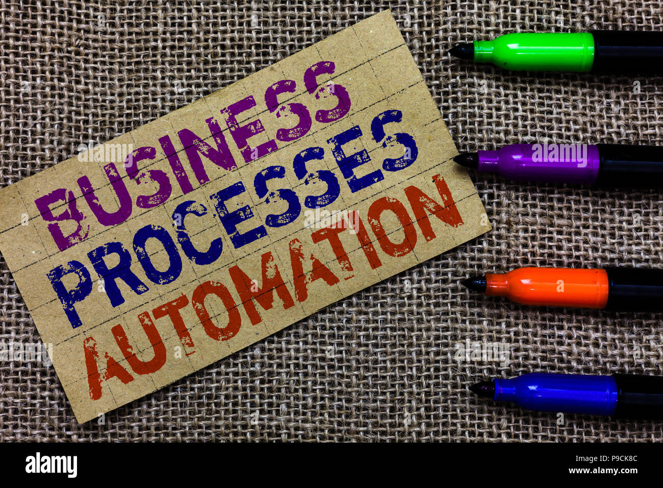 Handwriting text writing Business Processes Automation. Concept meaning ...