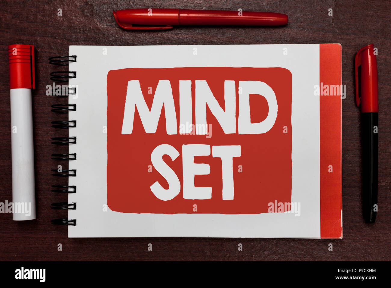 Text sign showing Mind Set. Conceptual photo A standard thought of a ...