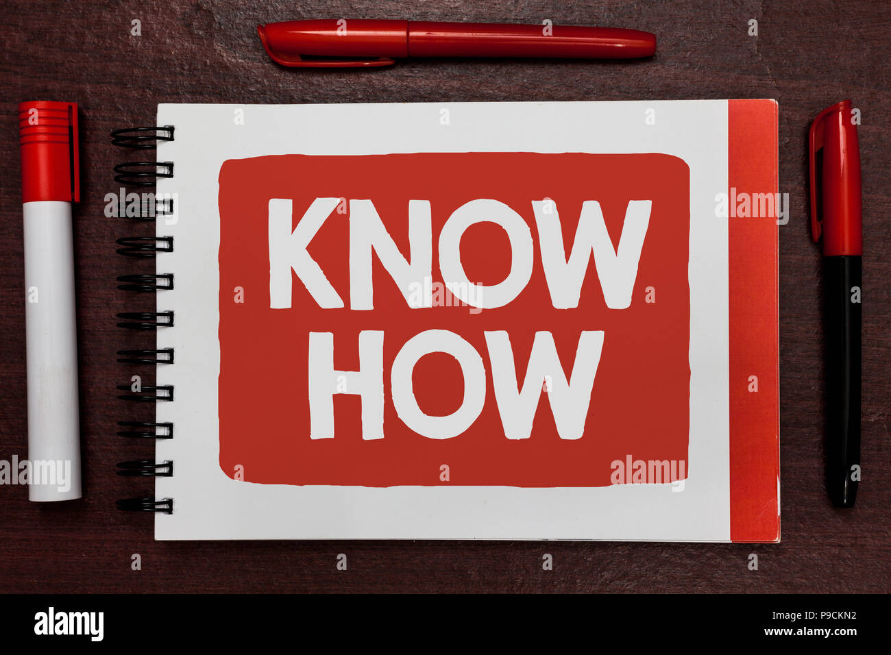 Text sign showing Know How. Conceptual photo The process to learn of ...