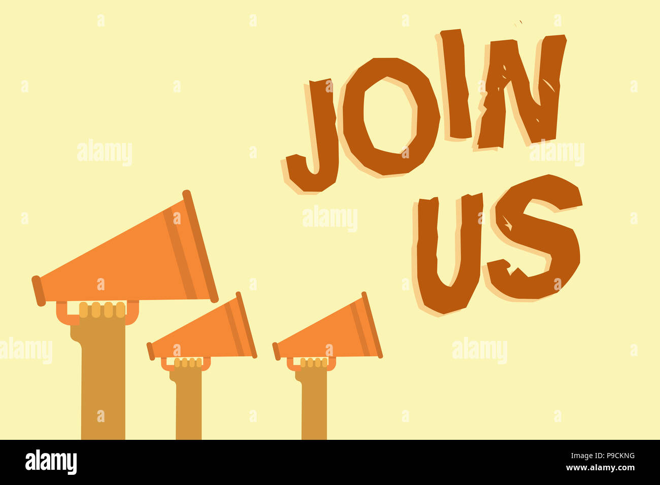 Text sign showing Join Us. Conceptual photo Register in community Team ...