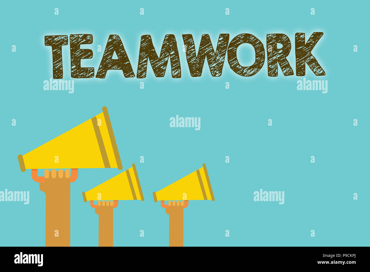 Handwriting text Teamwork. Concept meaning Group of people who work ...