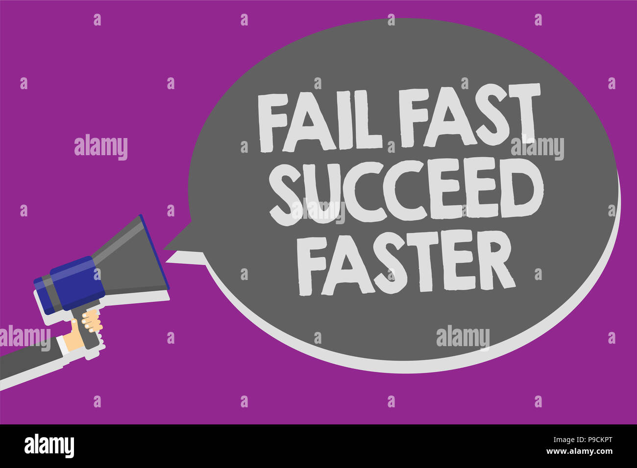 Handwriting text Fail Fast Succeed Faster. Concept meaning dont give up ...