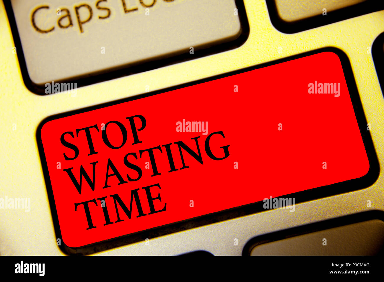 Conceptual hand writing showing Stop Wasting Time. Business photo text ...