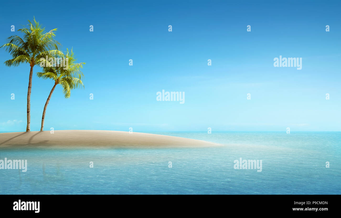 Palm tree over ocean hi-res stock photography and images - Alamy