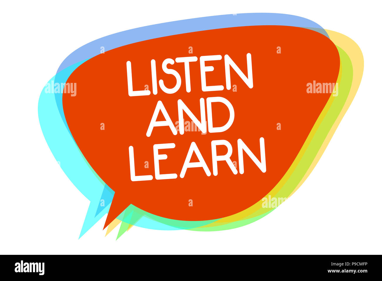 Conceptual hand writing showing Listen And Learn. Business photo ...