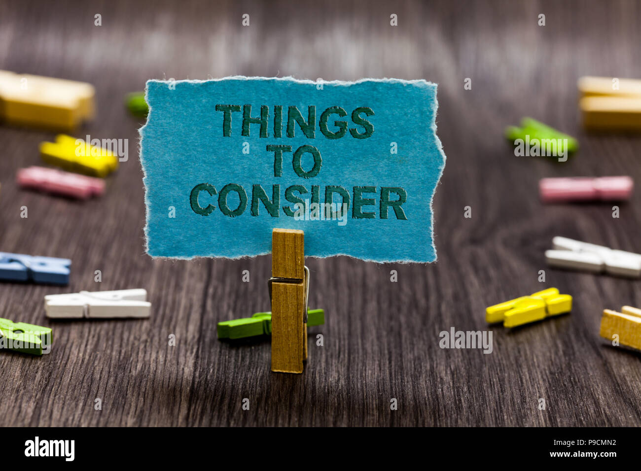 Text sign showing Things To Consider. Conceptual photo list to check or ...