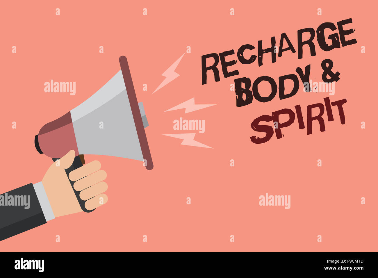 Word writing text Recharge BodyandSpirit. Business concept for fill your energy through ...