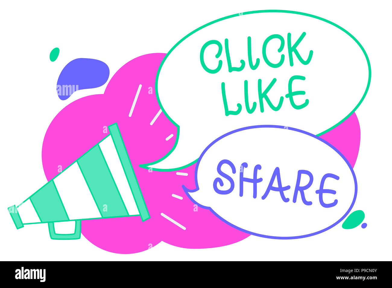 Writing note showing Click Like Share. Business photo showcasing ...