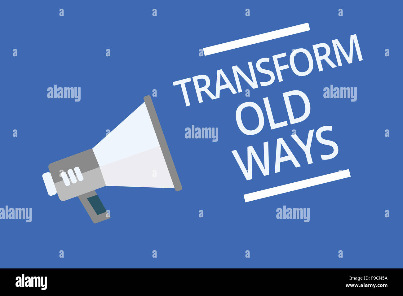 Text sign showing Transform Old Ways. Conceptual photo replace it with ... Text sign showing Transform Old Ways. Conceptual photo replace it with ...