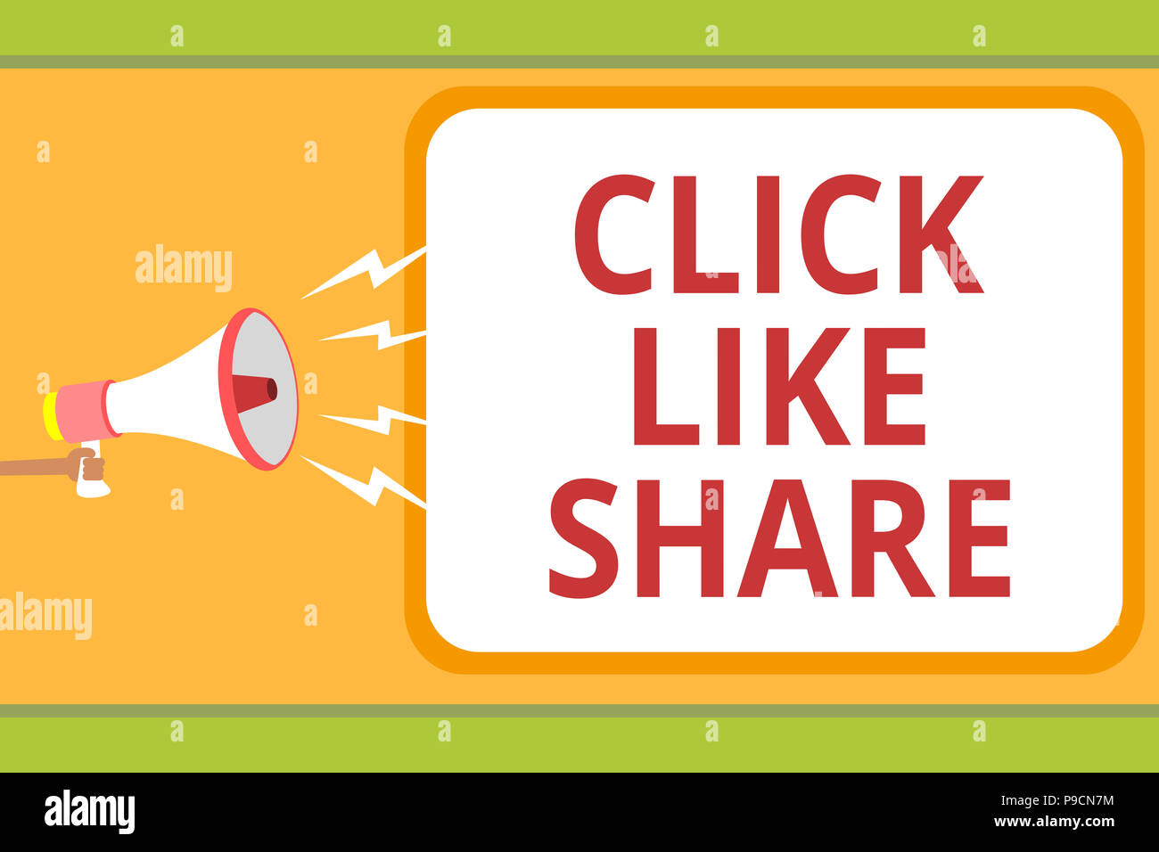 Writing note showing Click Like Share. Business photo showcasing ...